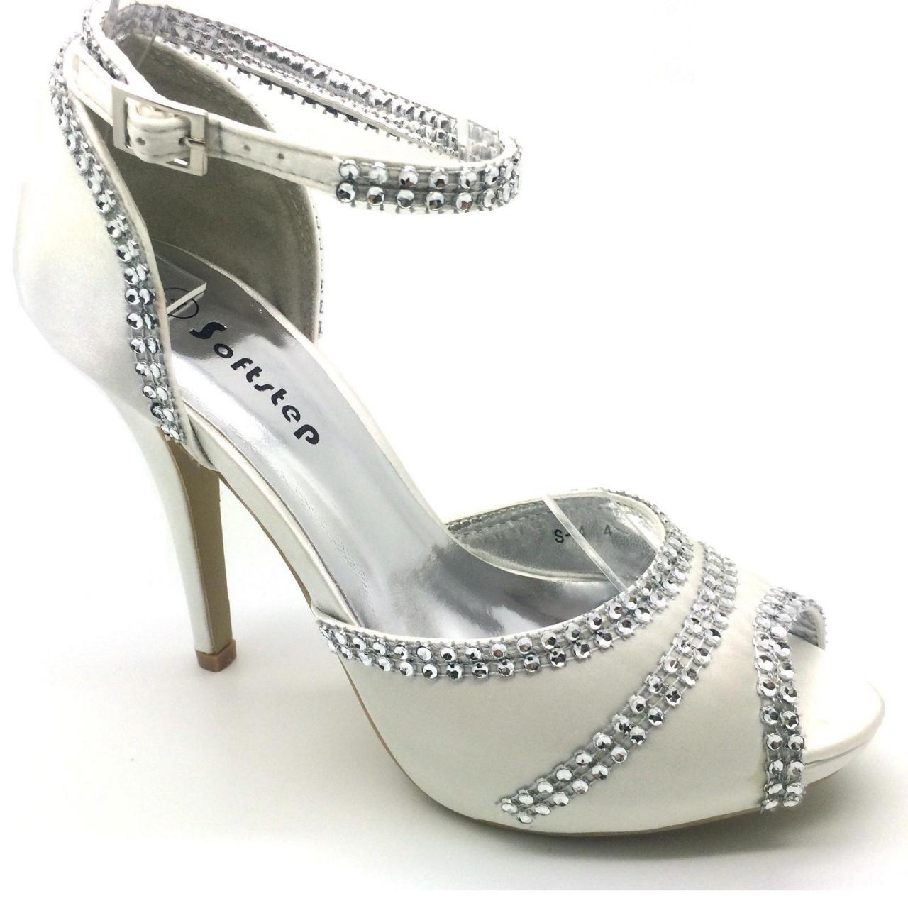 Ladies Womens Wedding Evening Prom High Heel Platform Bridal Sandals ...